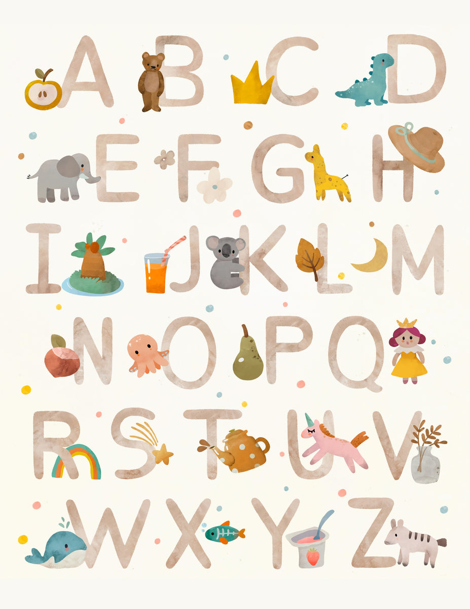 A Baby's World of Wonder 8.5x11 Alphabet Paper – simplystateddesign
