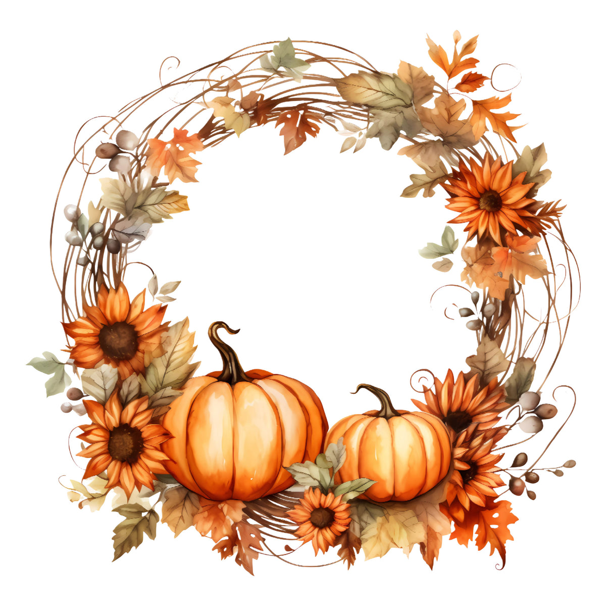 Fall Pumpkins 12x12 Die Cut Wreath – simplystateddesign