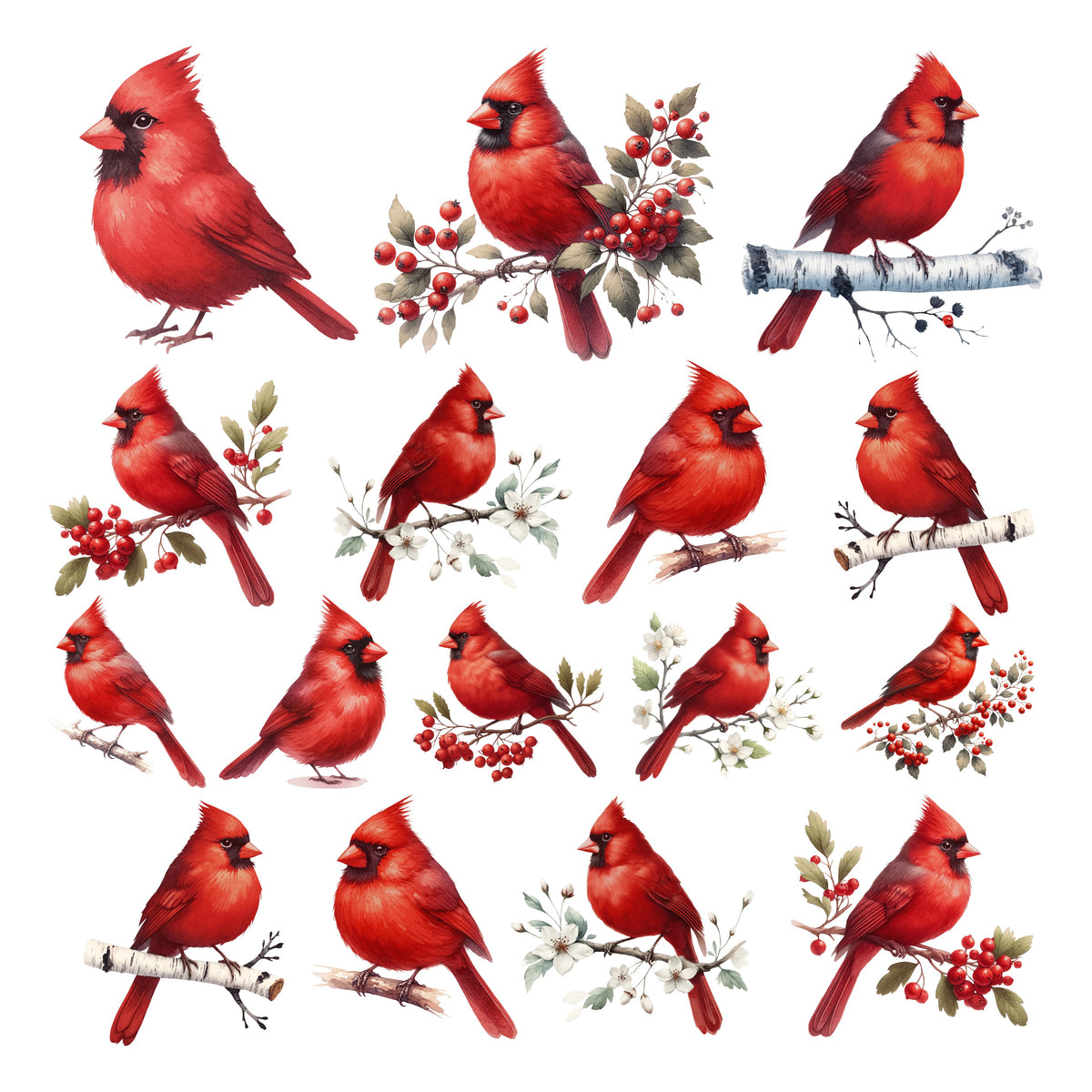 Classic Christmas Cardinals Ephemera – simplystateddesign