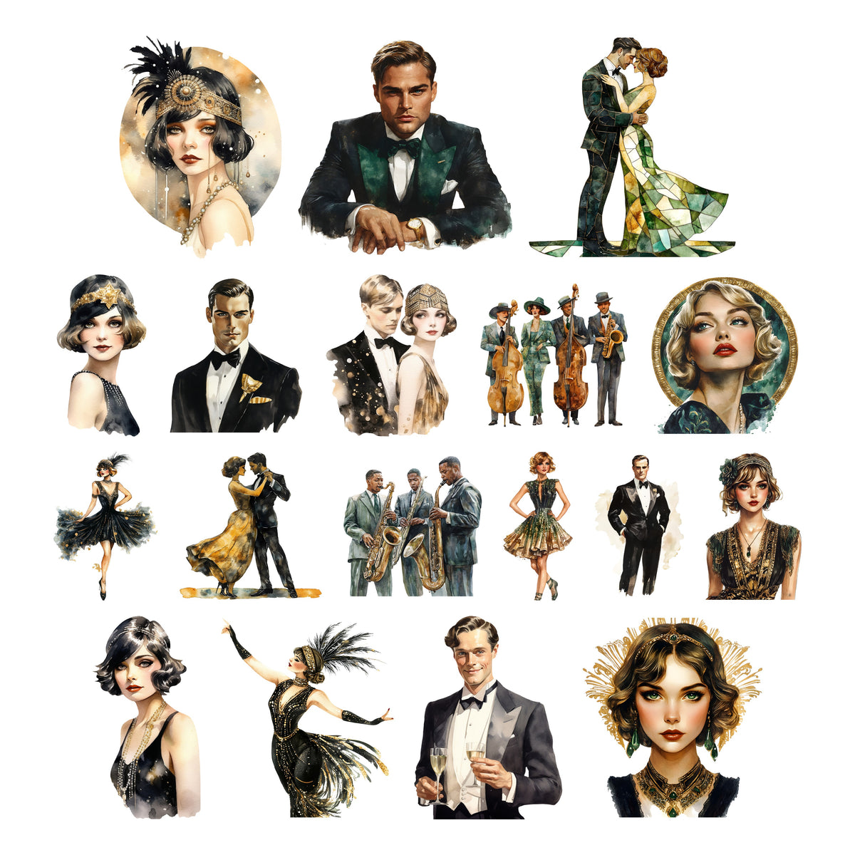 Gatsby's Gala Characters Ephemera – simplystateddesign