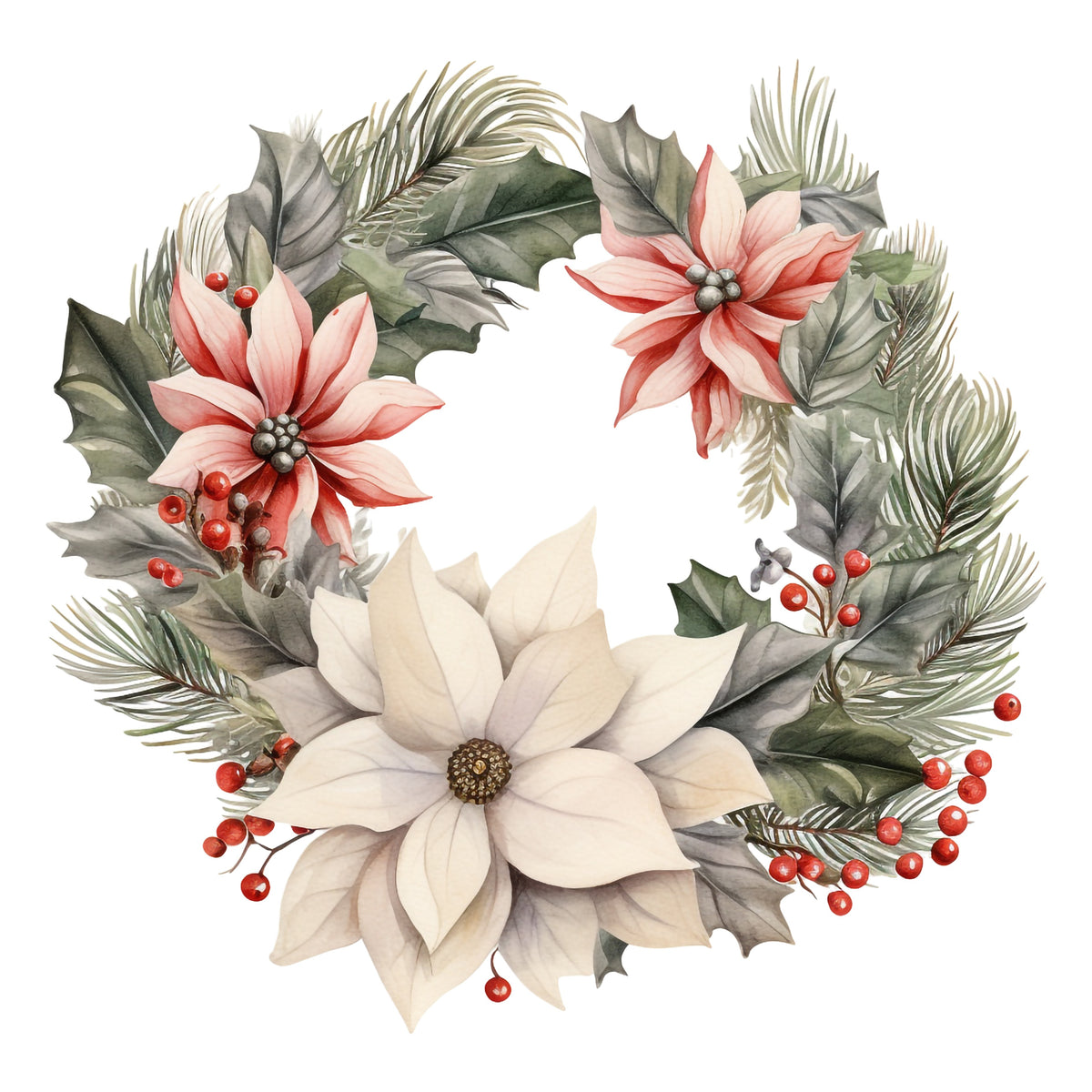 Christmas Poinsettia 12x12 Die Cut Wreath – simplystateddesign
