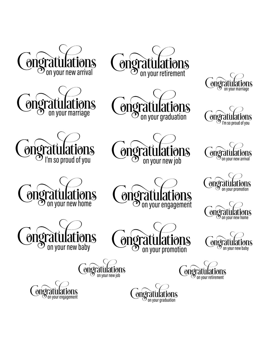 Congratulations Sentiments Ephemera Pack – simplystateddesign