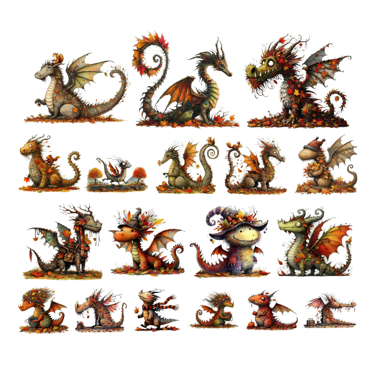 Fall Dragon Ephemera Pack – simplystateddesign