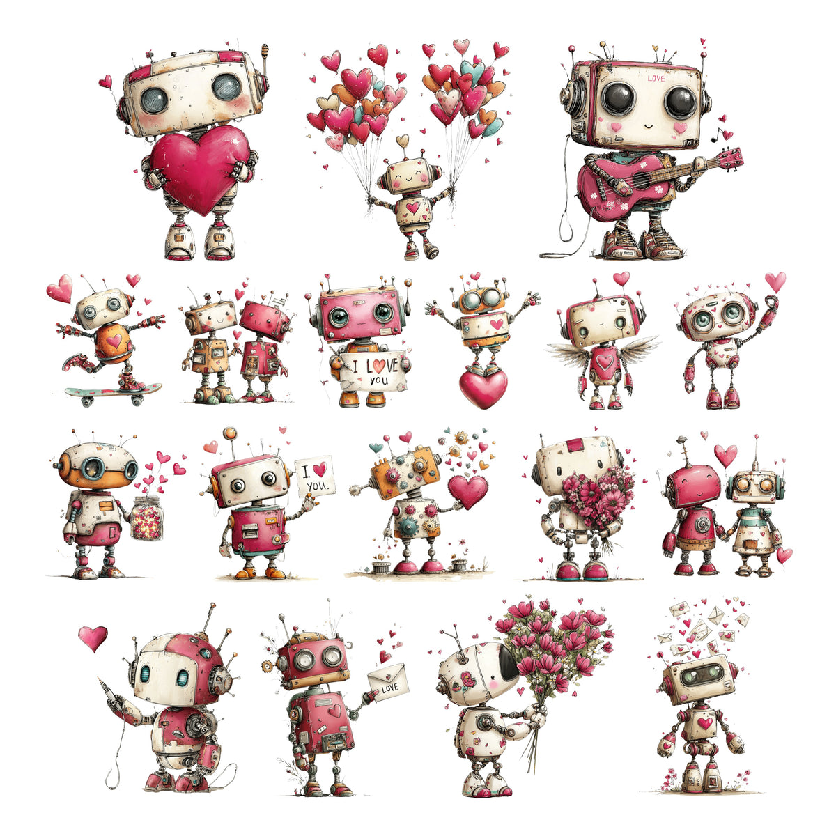 Love Bots Ephemera Pack – simplystateddesign