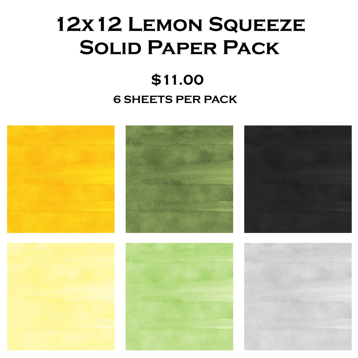 Lemon Squeeze 12x12 Solid Paper Pack – simplystateddesign