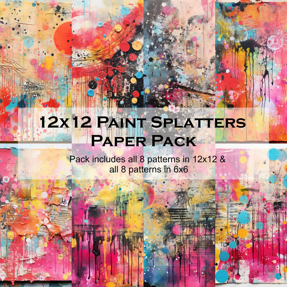 Paint Splatter 12x12 Paper Pack – simplystateddesign