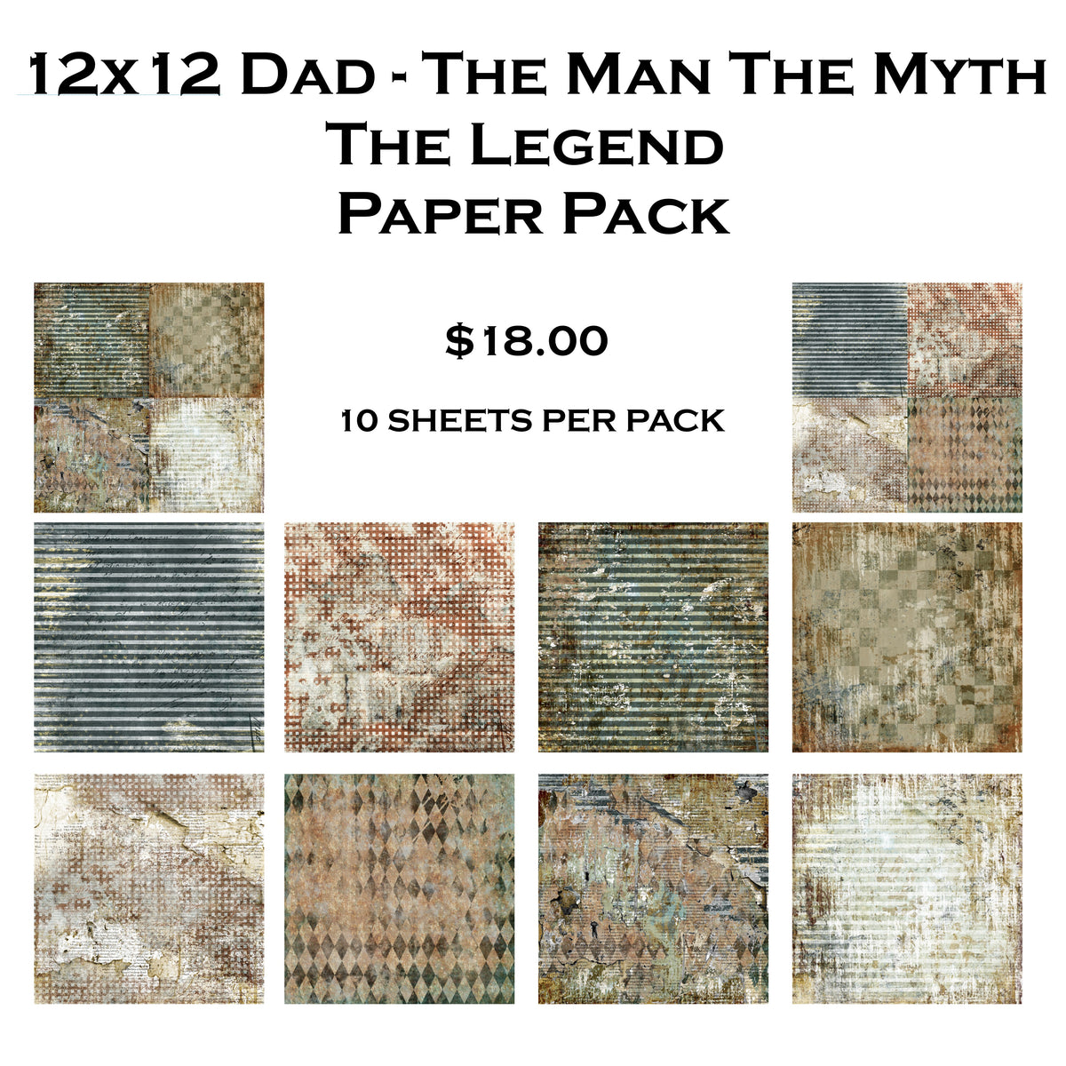 Dad The Man The Myth The Legend 12x12 Paper Pack – simplystateddesign