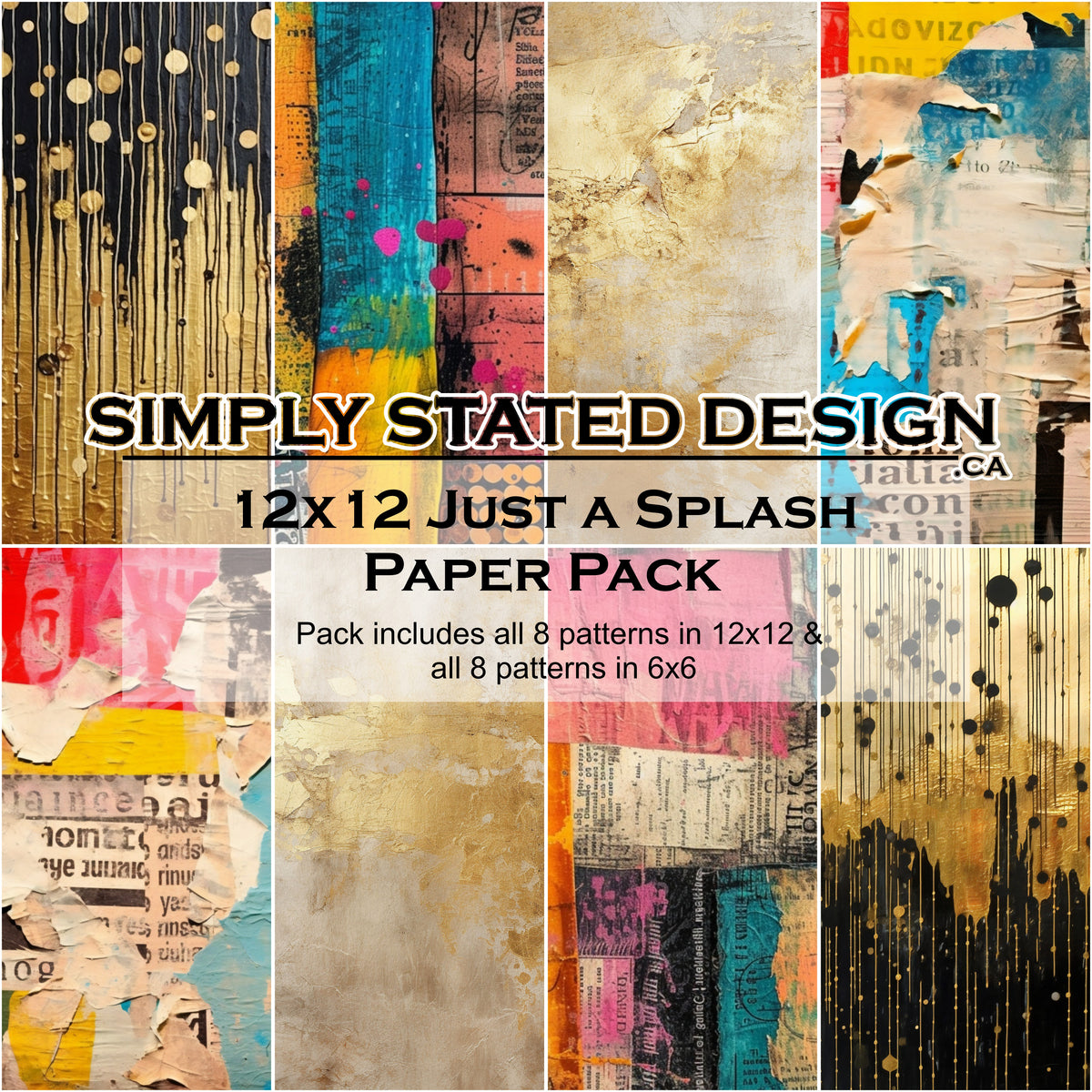 Just A Splash 12x12 Paper Pack – simplystateddesign