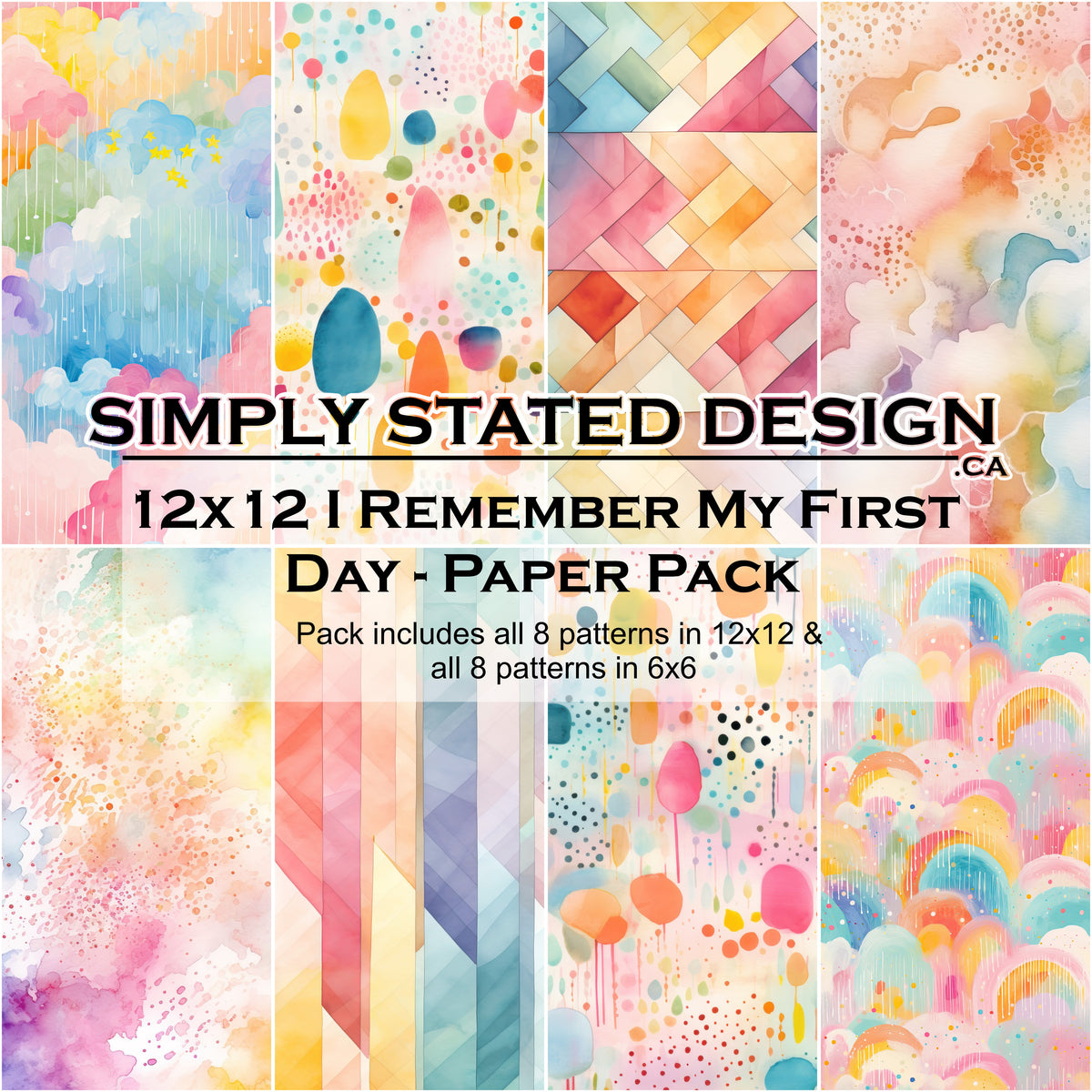 I Remember My First Day 12x12 Paper Pack – simplystateddesign