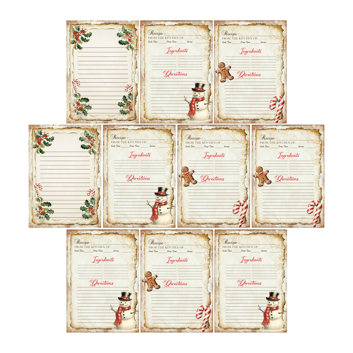 Santa's Sweet Tooth Recipe Cards Ephemera – simplystateddesign