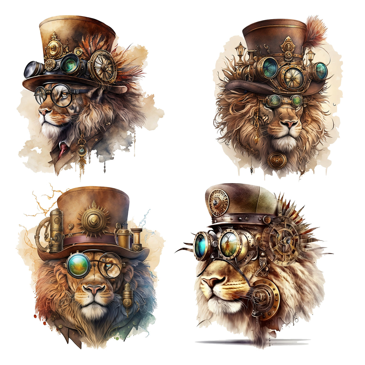 Steampunk Lions XL Ephemera Pack – simplystateddesign