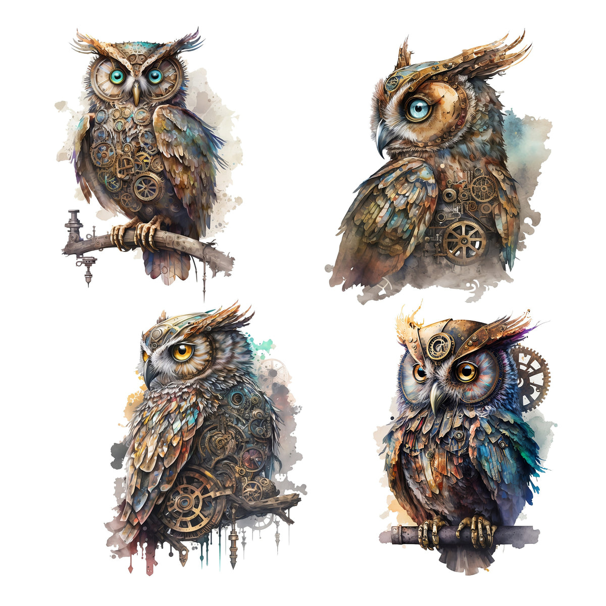 Steampunk Owls XL Ephemera Pack – simplystateddesign